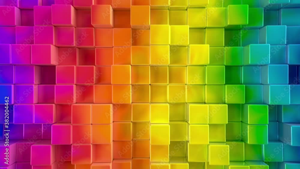 Vidéo Stock Abstract iridescent colourful metallic cubes background ...