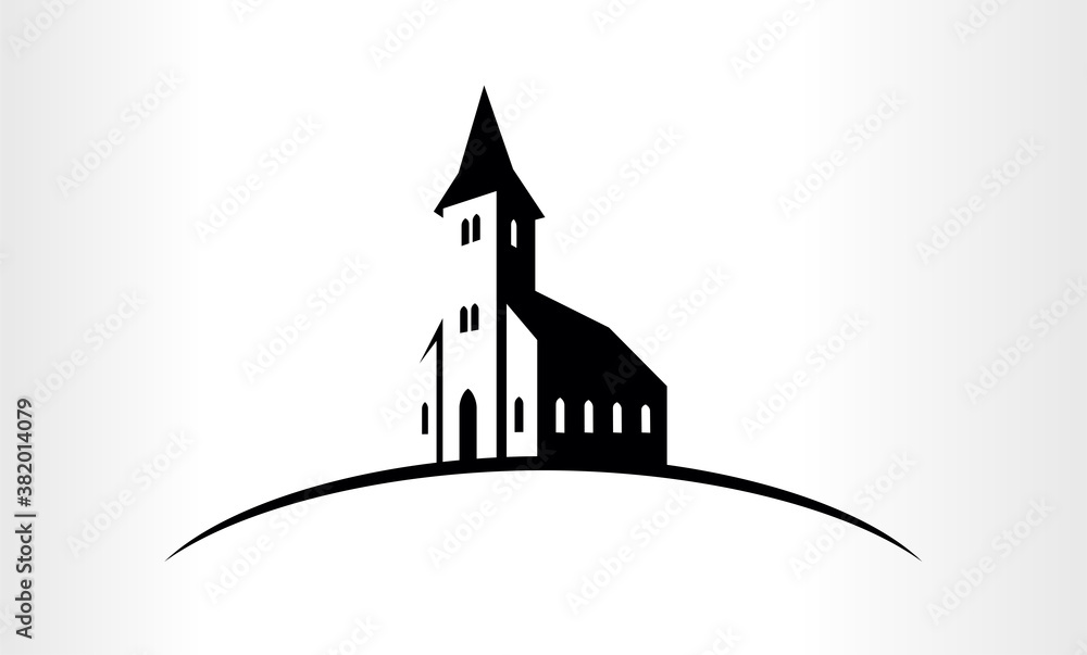 Vector Illustration of a Church logo emblem Stock Vector | Adobe Stock