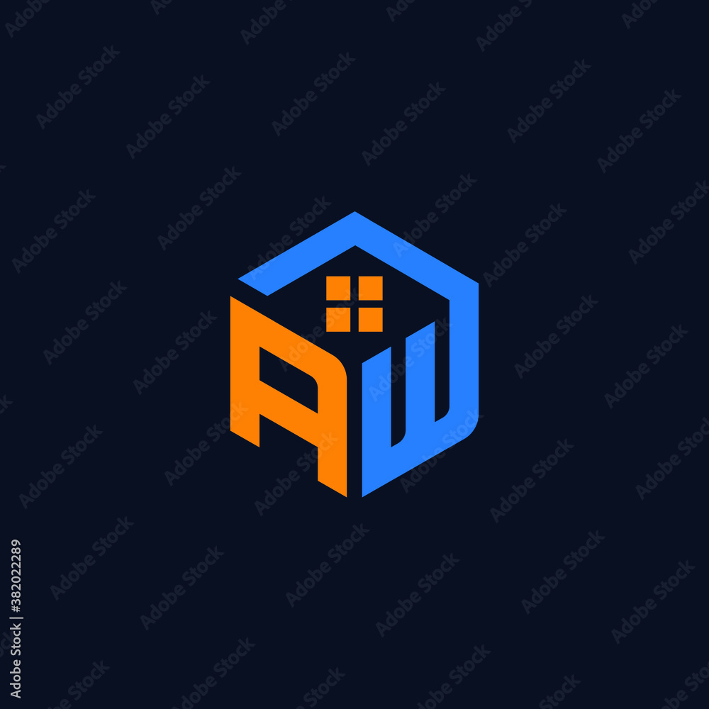 AW Letter Modern and Unique Event Management Logo and Icon Design ...