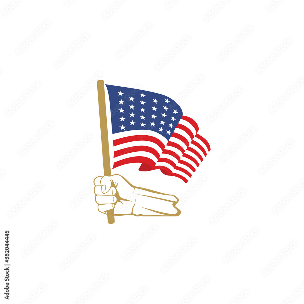 Vector of A hand holding american flag design eps format, suitable for ...