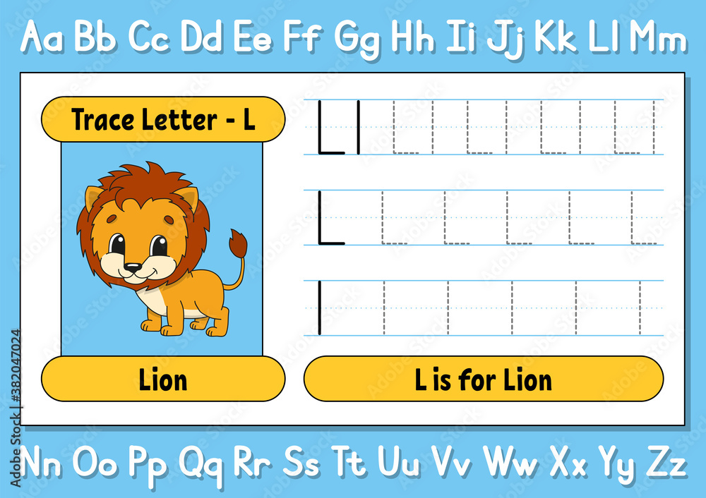 Trace letters. Writing practice. Tracing worksheet for kids. Learn ...