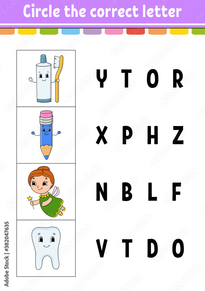 Circle the correct letter. Education developing worksheet. Learning ...