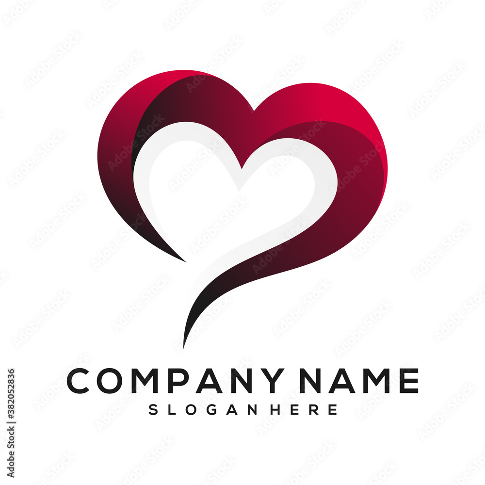 love vector, heart vector logo template Stock Vector | Adobe Stock
