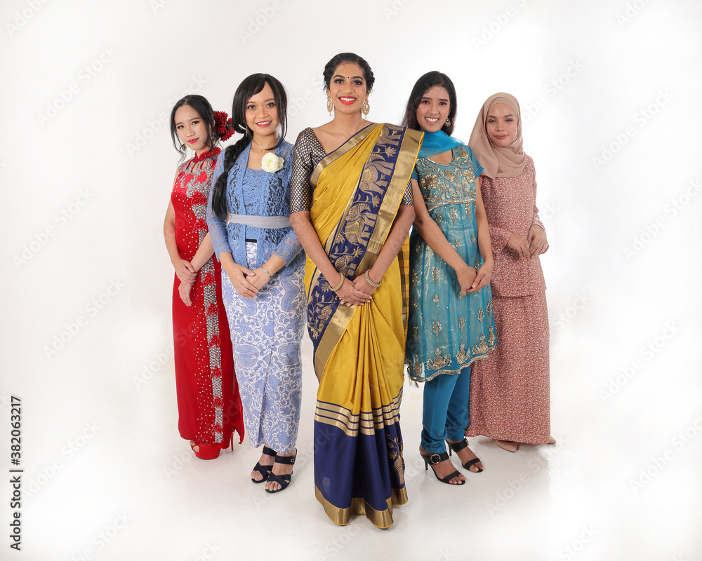 South east Asian Malay Chinese Indian race ethnic origin woman wearing ...