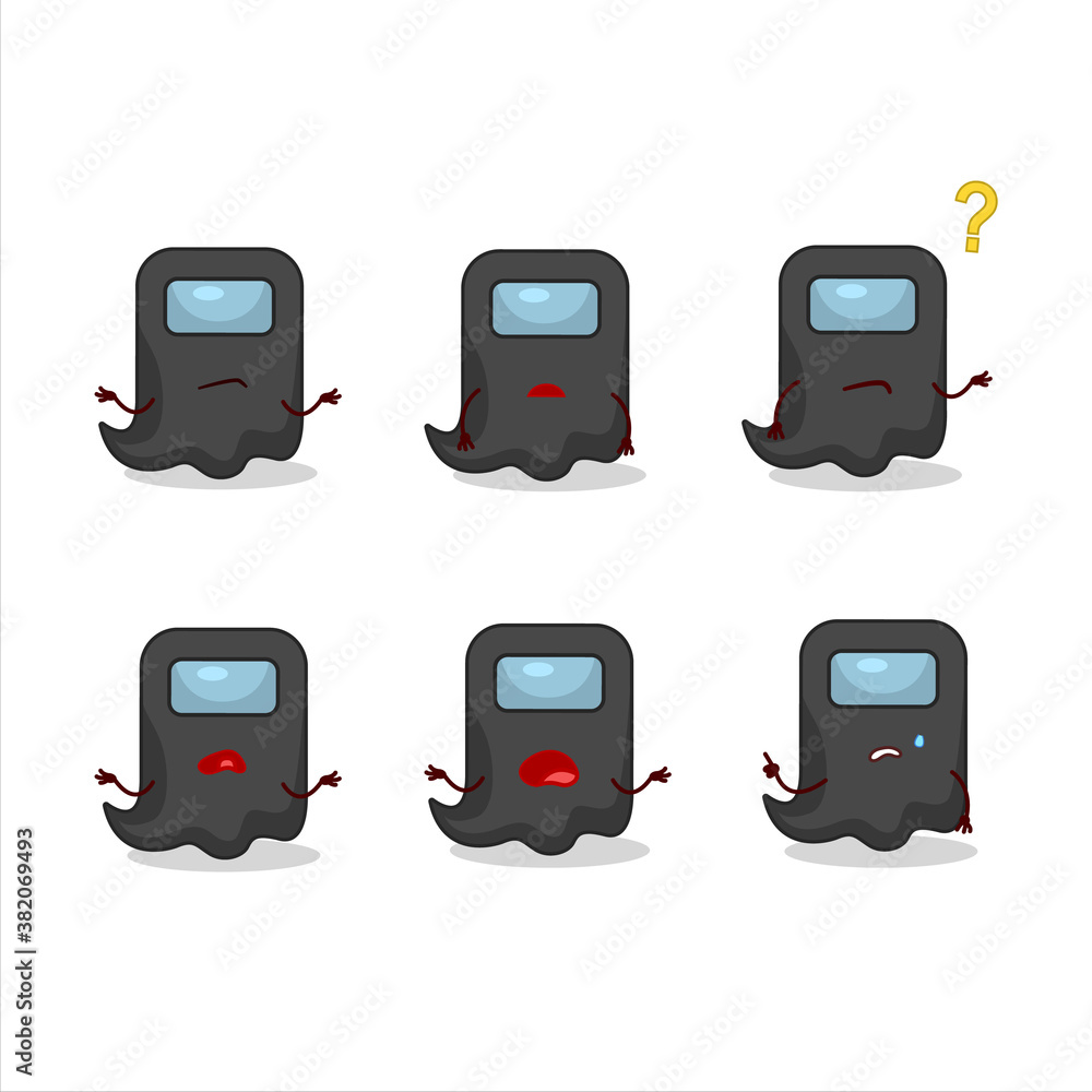 Cartoon character of ghost among us black with what expression Stock ...