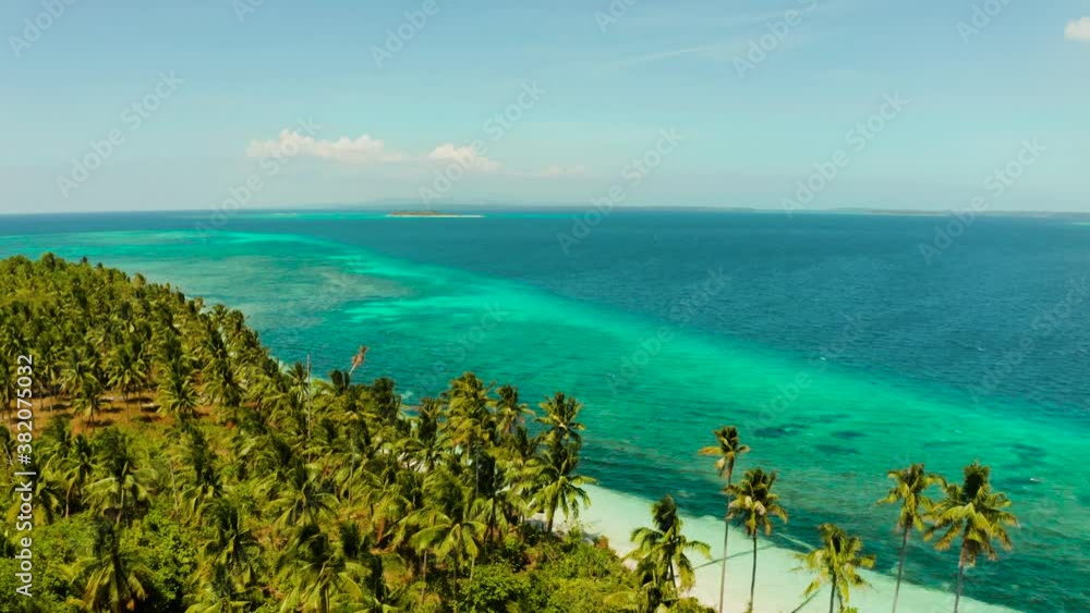 Tropical islands and blue sea in the Philippines, top view. Summer and ...