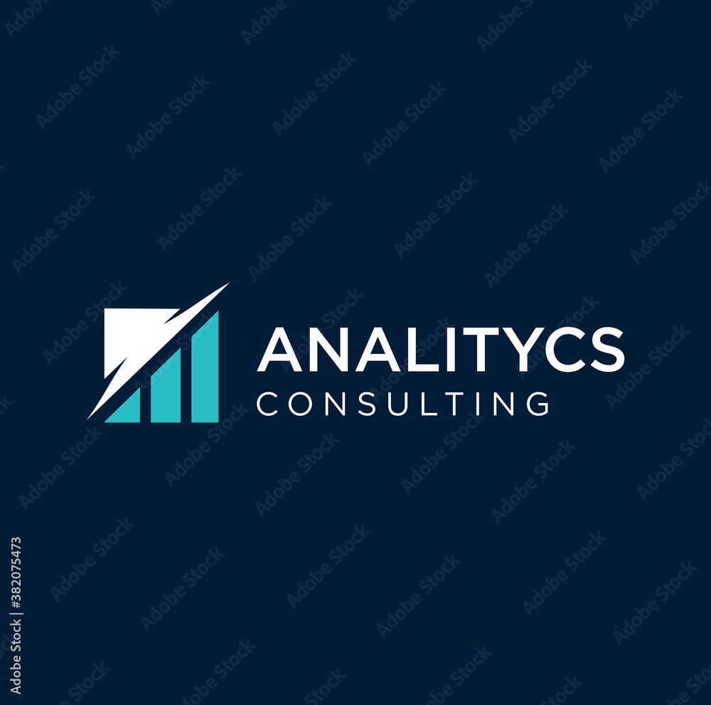 Business Finance Logo Design With Chart Analysis Icon. Data Analytics ...