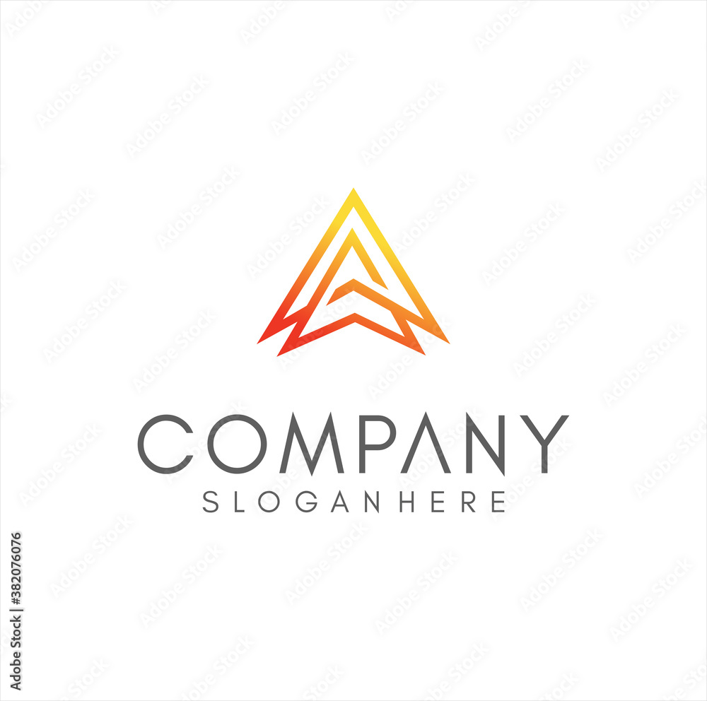 Triangle Line Geometry Pyramid Logo Design Vector Stock. TrIhedron ...