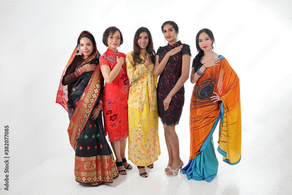 South east Asian Malay Chinese Indian race ethnic origin woman wearing ...