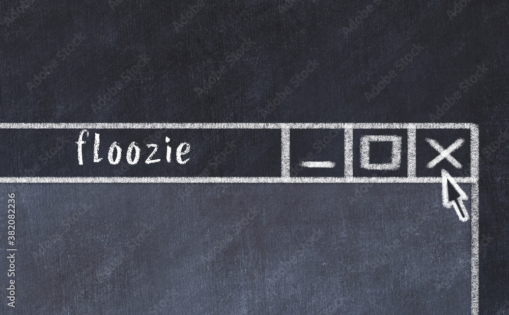 Concept of dealing with problem. Chalk drawing of closing browser ...