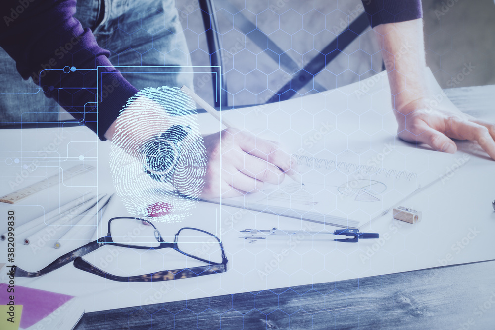 Fingerprint Scan Provides Safe Access With Biometrics Identification Concept Of The Future Of