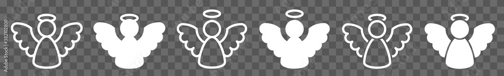 Angel Icon White | Angels Illustration | Christmas Symbol | Wings Logo ...