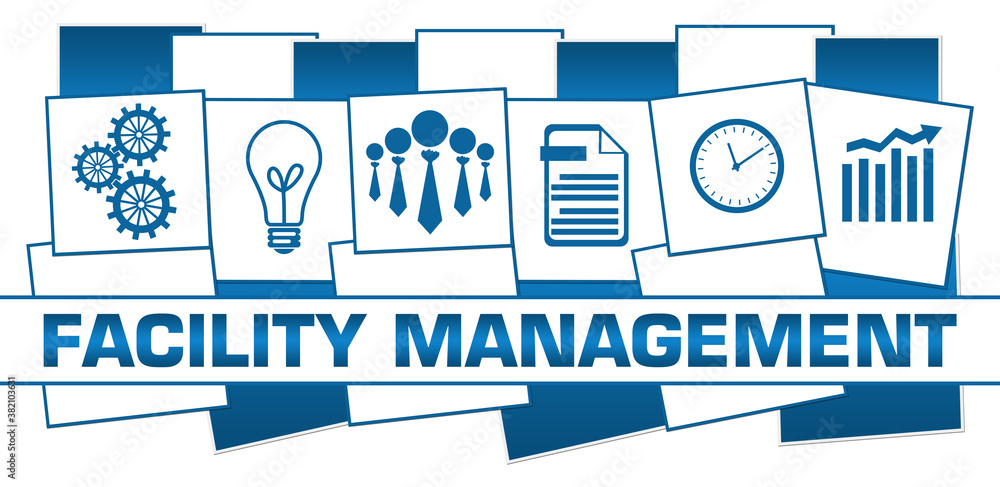Facility Management Business Symbols Green Blue White Horizontal ...