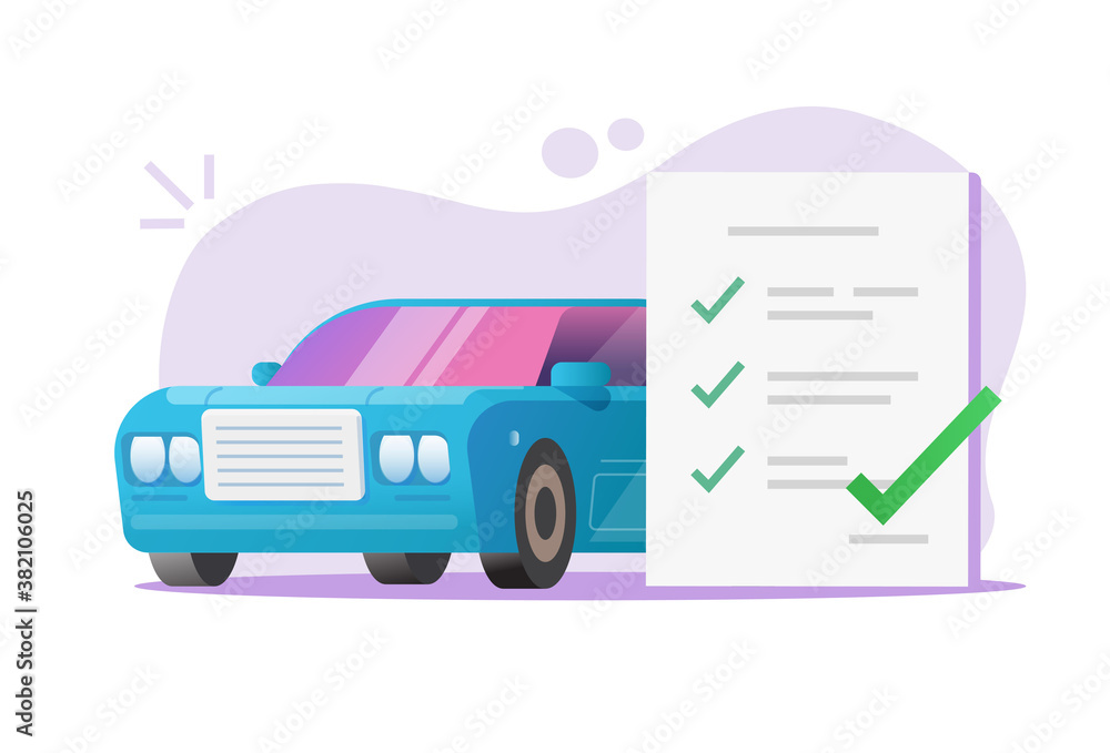 Car vehicle maintenance inspection checklist review report vector 3d ...