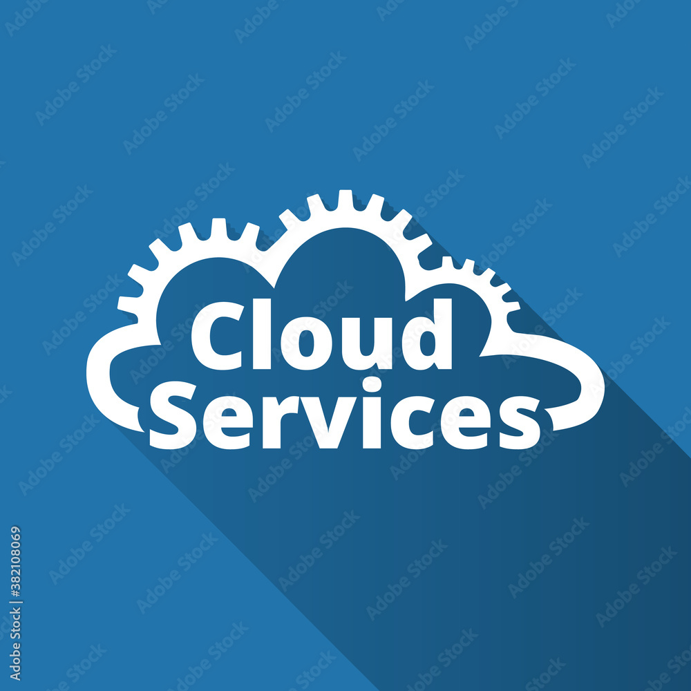 Cloud services logo, icon. SaaS, PaaS, IaaS. Technology, packaged ...