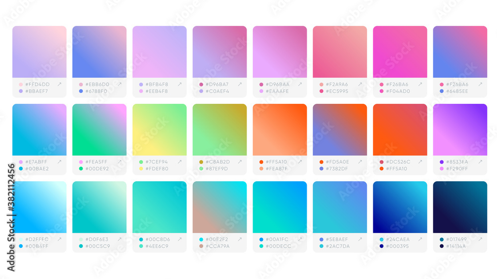 Pantone Colour Palette Catalog Samples Gradient in RGB or HEX Stock ...