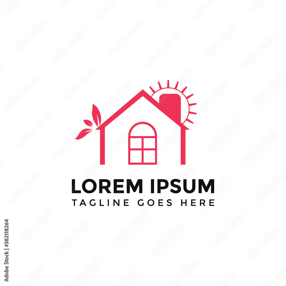 Home logo design with a simple style. Real estate logo design template ...