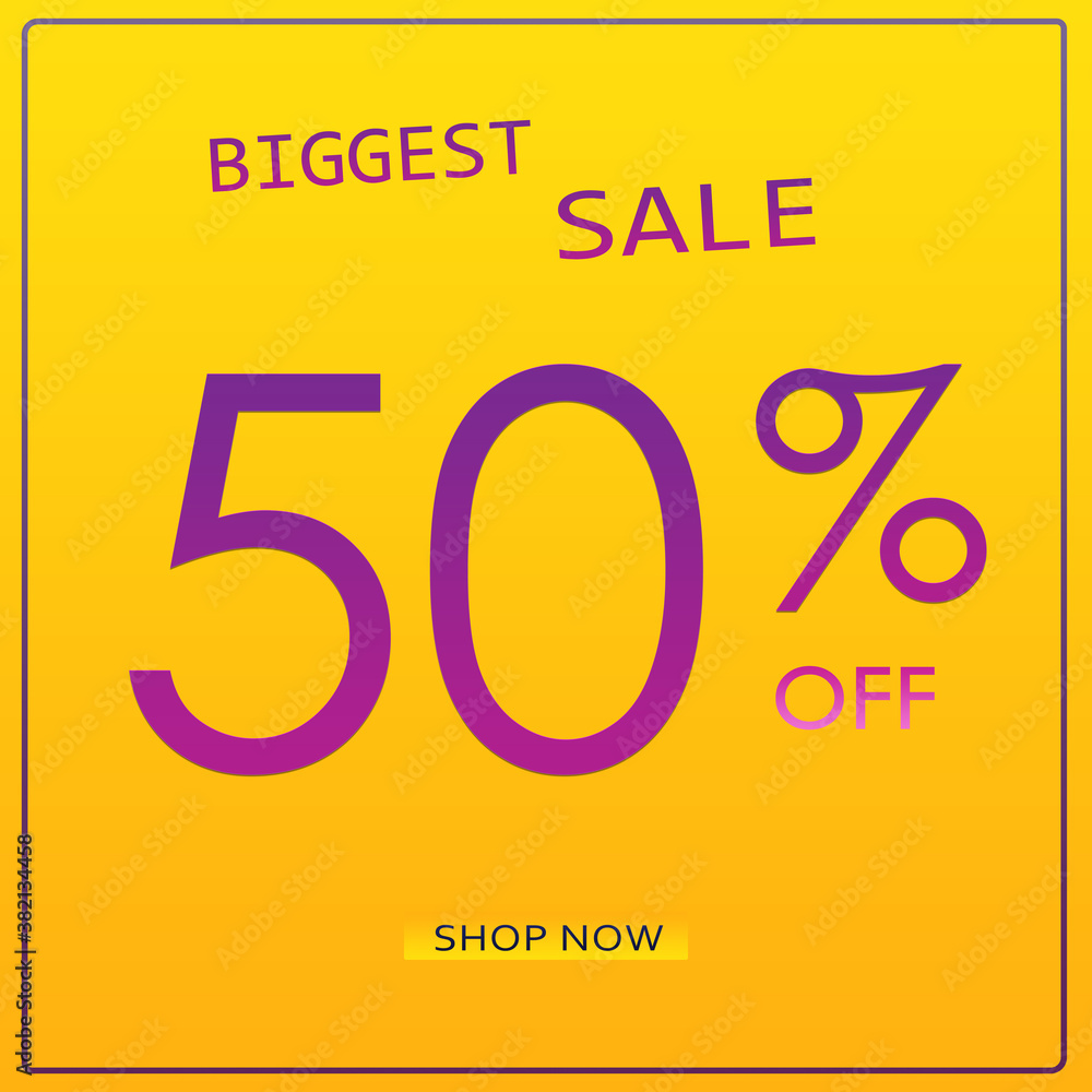 50% Off Biggest Sale Offer Elegant Modern Clean Banner Design Template ...