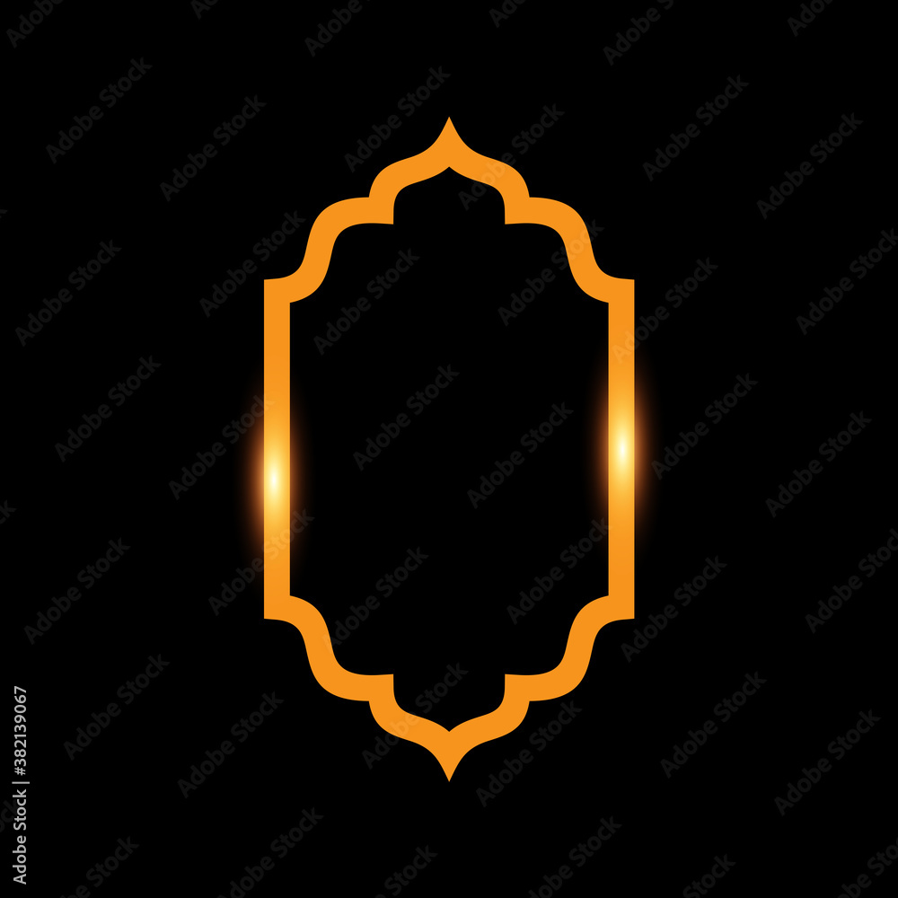 Gold islamic frame border design template Stock Vector | Adobe Stock