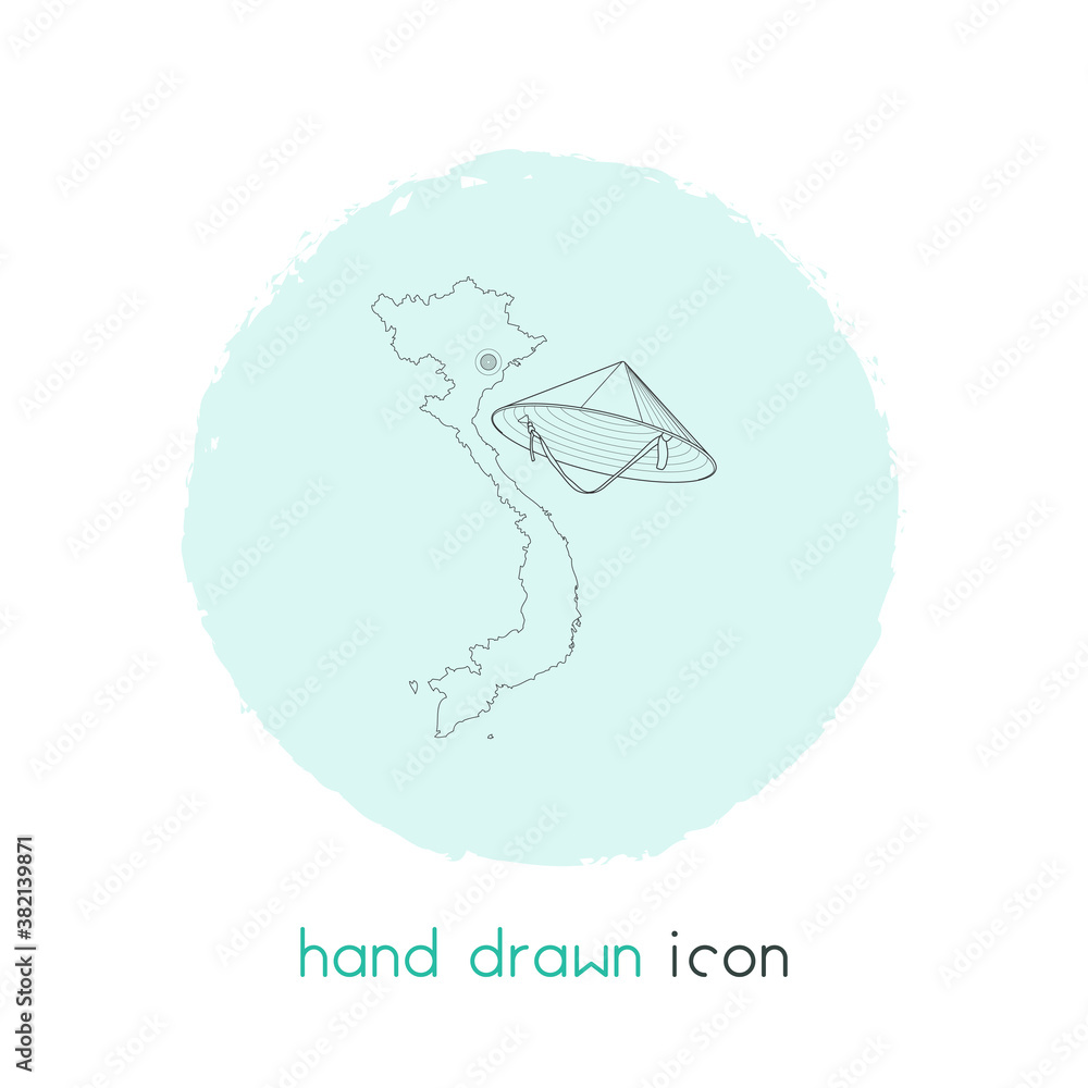 Vietnam icon line element. Vector illustration of vietnam icon line ...