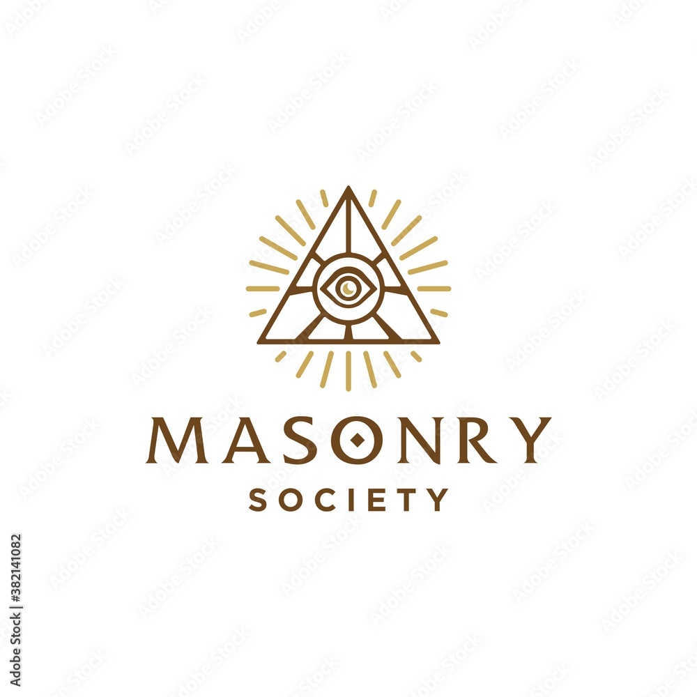 illuminati logo icon, All seeing eye of god in sacred geometry triangle ...