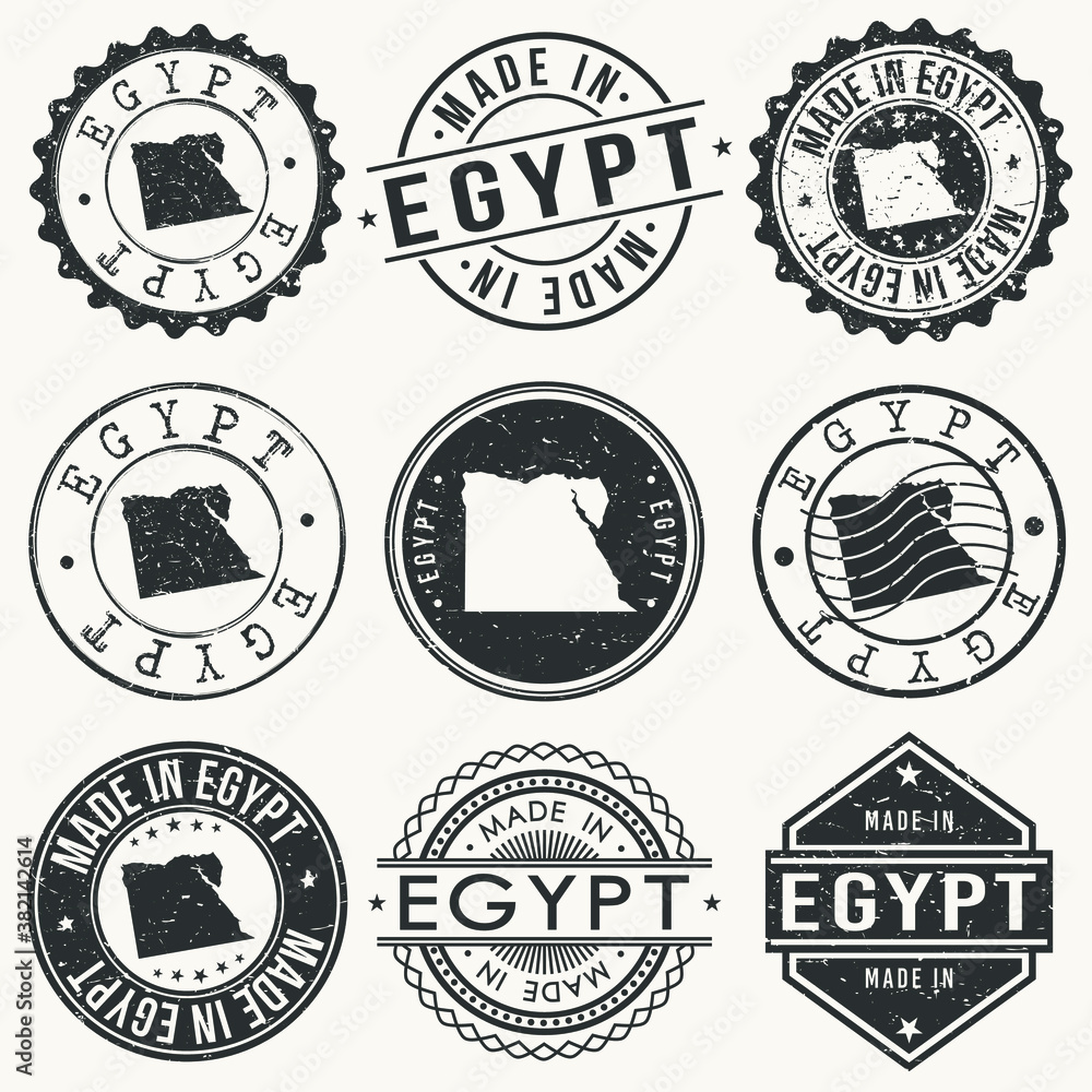 Egypt Set of Stamps. Travel Stamp. Made In Product. Design Seals Old ...