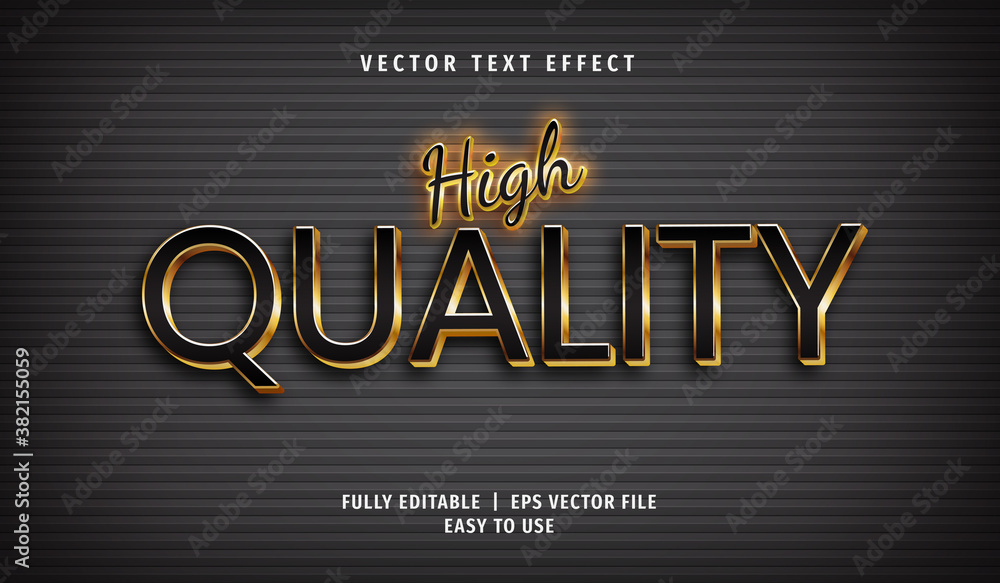 3D High Quality Text effect, Editable Text Style Stock Vector | Adobe Stock