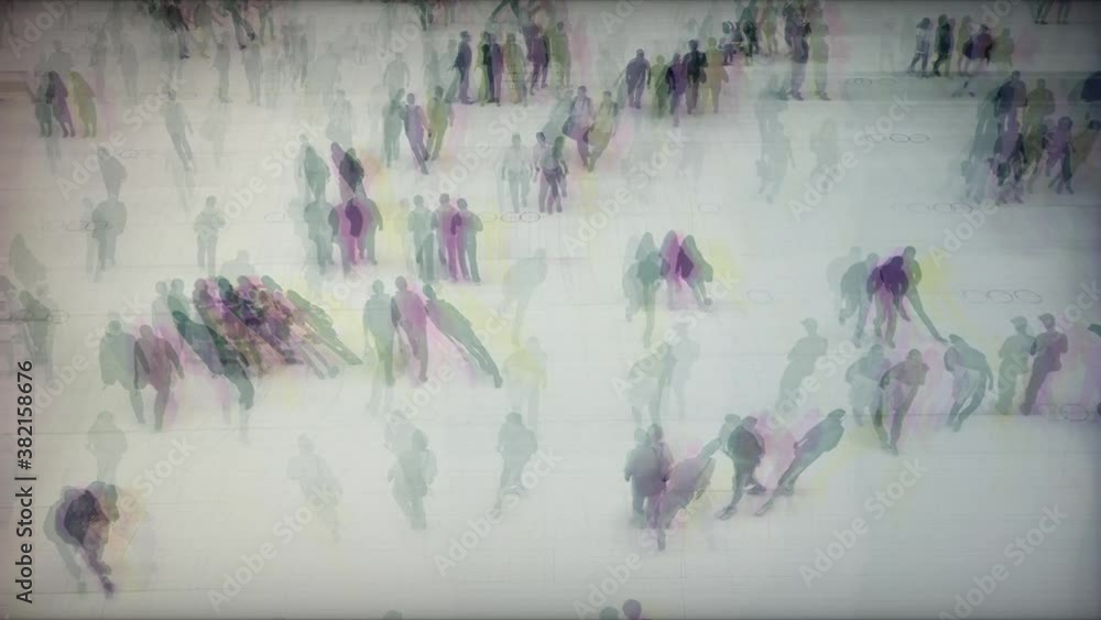 Sequence of CCTV camera and street public with digital glitch effect in ...