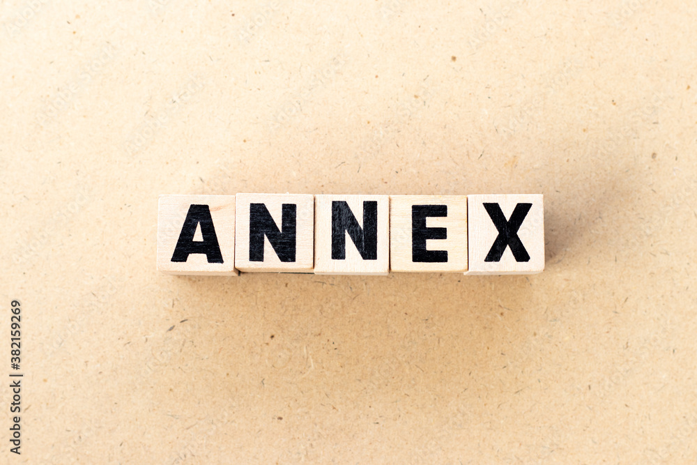 Poster Alphabet letter block in word annex on wood background – Wall ...