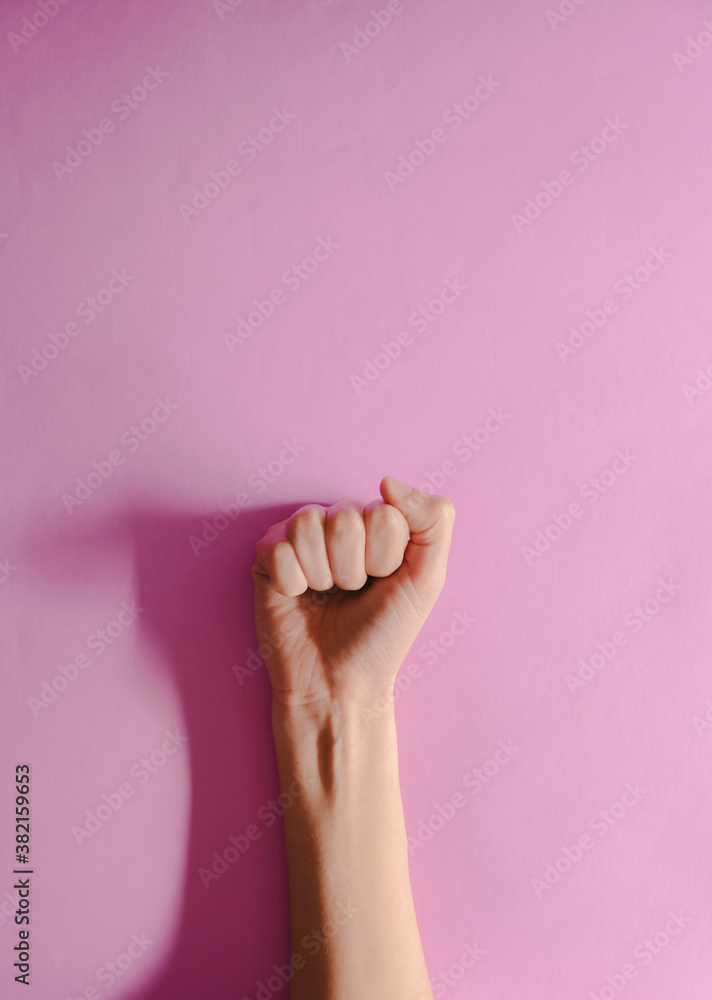 Hand clenching fist, fight concept, strength concept, change campaign ...