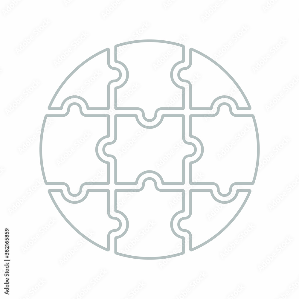 Nine blank puzzle pieces. Puzzle for web, information or presentation ...