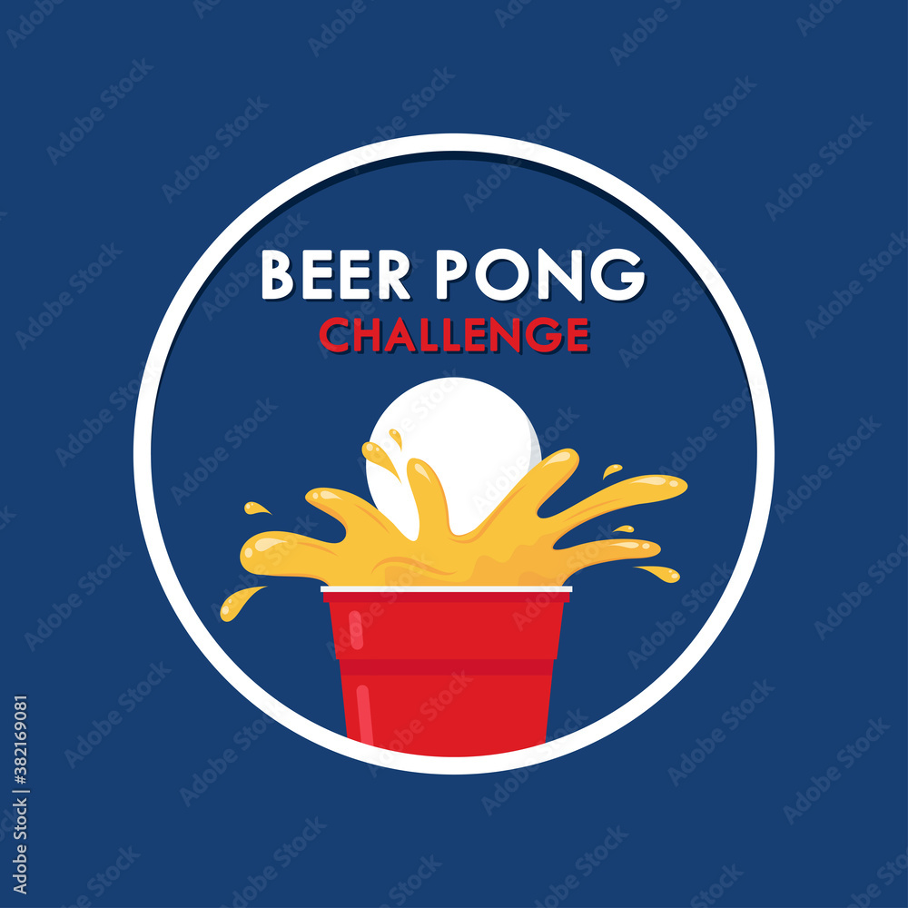 Beer pong logo design. Red beer cup. Cup vector. symbol. Stock Vector ...