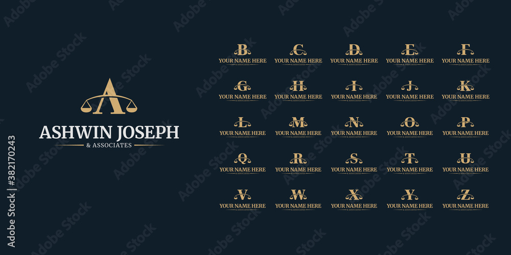 Lawyer Logo Icon Set, Legal Logotype Template Design, Law Firm ...