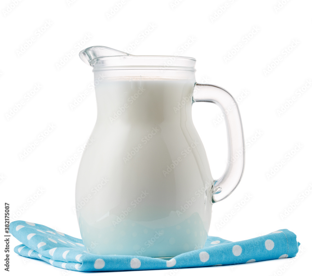 Glass milk jar isolated on white background Stock Photo | Adobe Stock