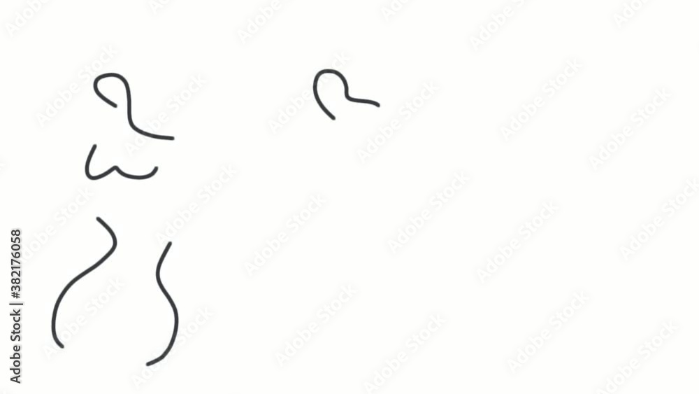 female body shapes line illustration drawing Stock Video | Adobe Stock