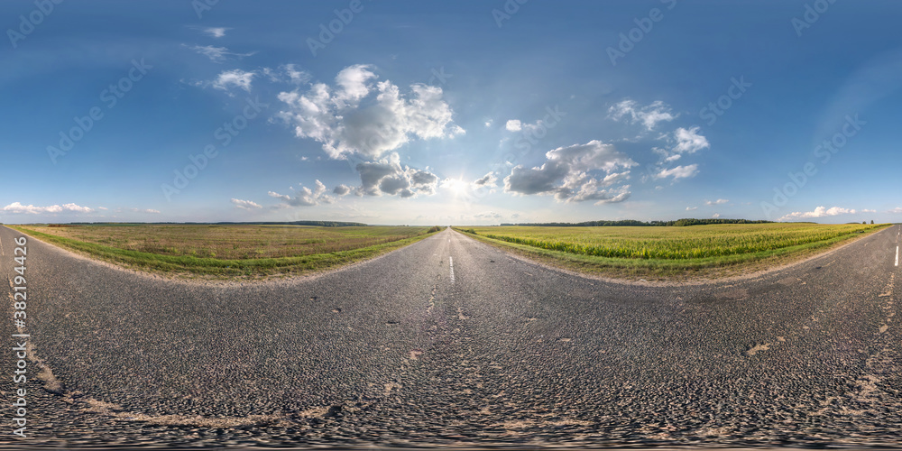 Full spherical seamless panorama 360 degrees angle view on no traffic ...