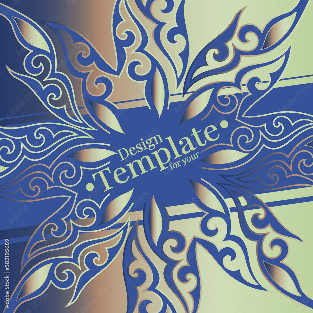 Decorative template in Asian style for design. Ornamental element of ...