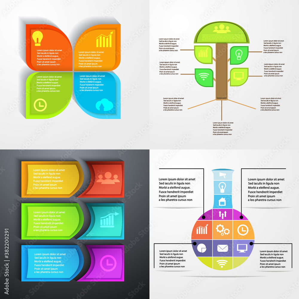 Collection of Infographic icon vector design template for presentation ...