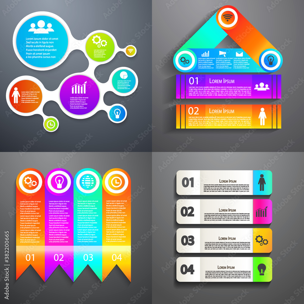 Collection of Infographic icon vector design template for presentation ...