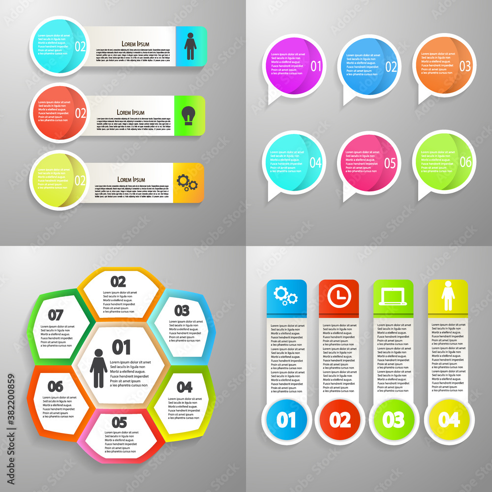 Collection of Infographic icon vector design template for presentation ...