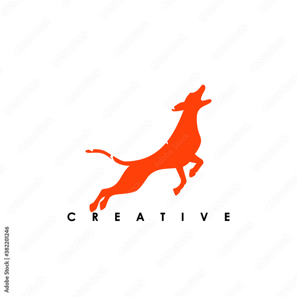 Dog jumping Logo design vector template Stock Vector | Adobe Stock