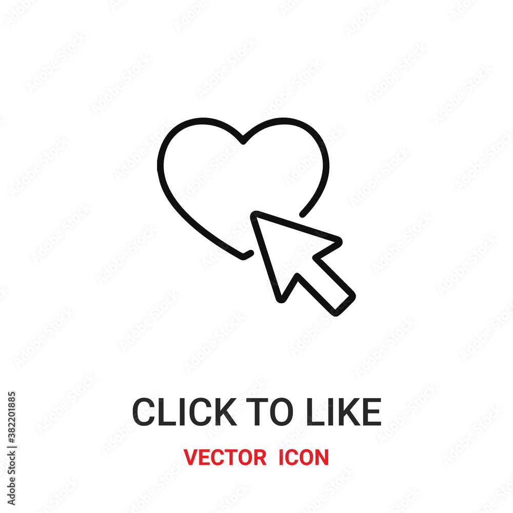 click to like icon vector symbol. like button symbol icon vector for ...