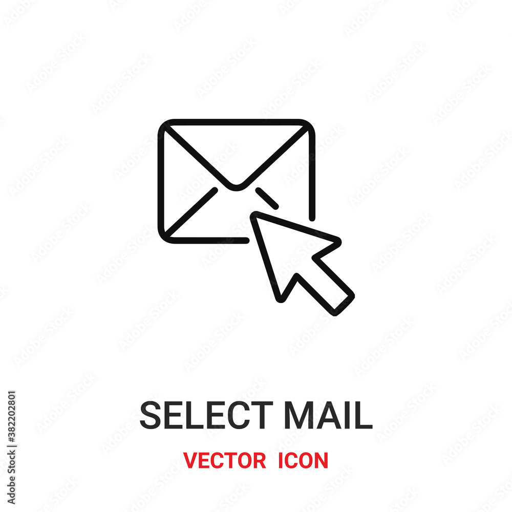 select mail icon vector symbol. select mail symbol icon vector for your ...