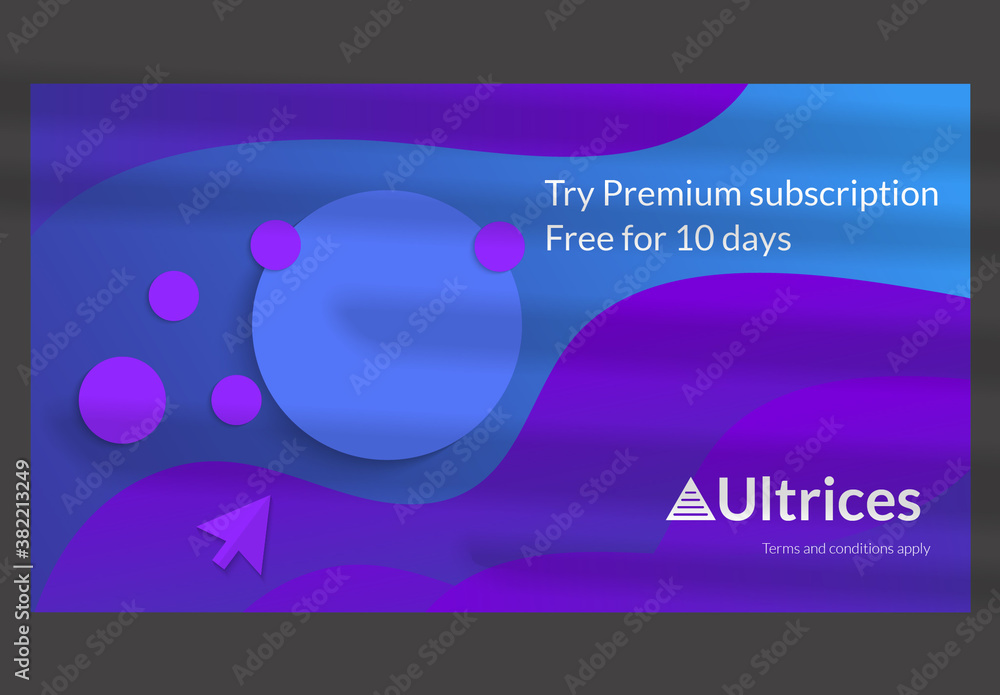 Slideshow Ad Layout with Purple Gradient and Paper Cut Shapes Stock ...