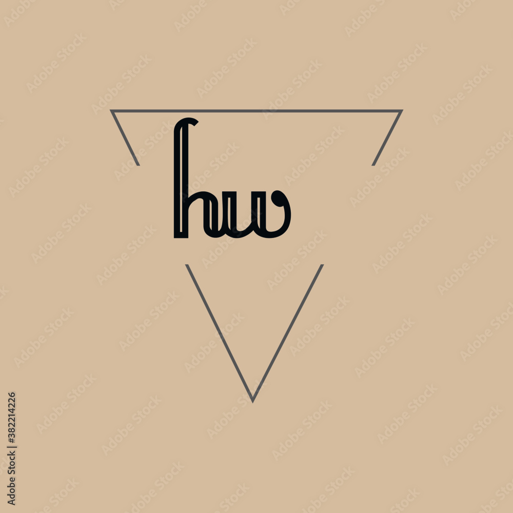 Initial HW logo letter triangle creative vector company template Stock ...