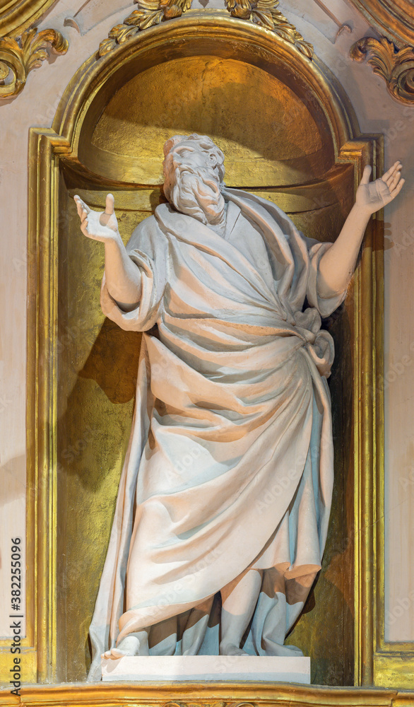 BOLOGNA, ITALY - JANUARY 30, 2020: The statue of prophet Ezekiel in ...