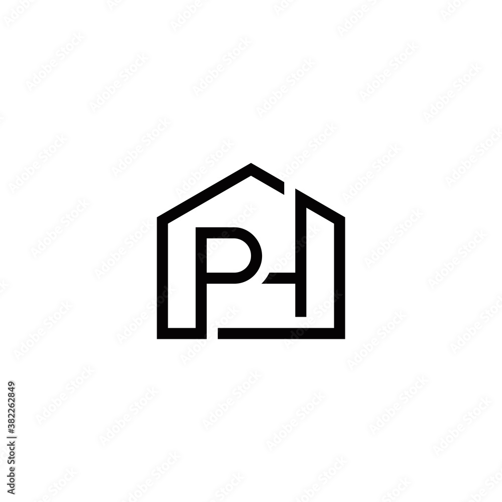 p h ph initial home logo design vector symbol graphic idea creative ...
