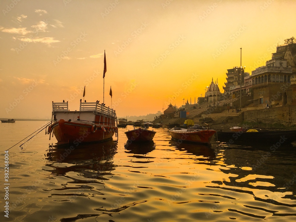 varanasi || sunset in varanasi || varanasi ganga ghat sunset || river ...