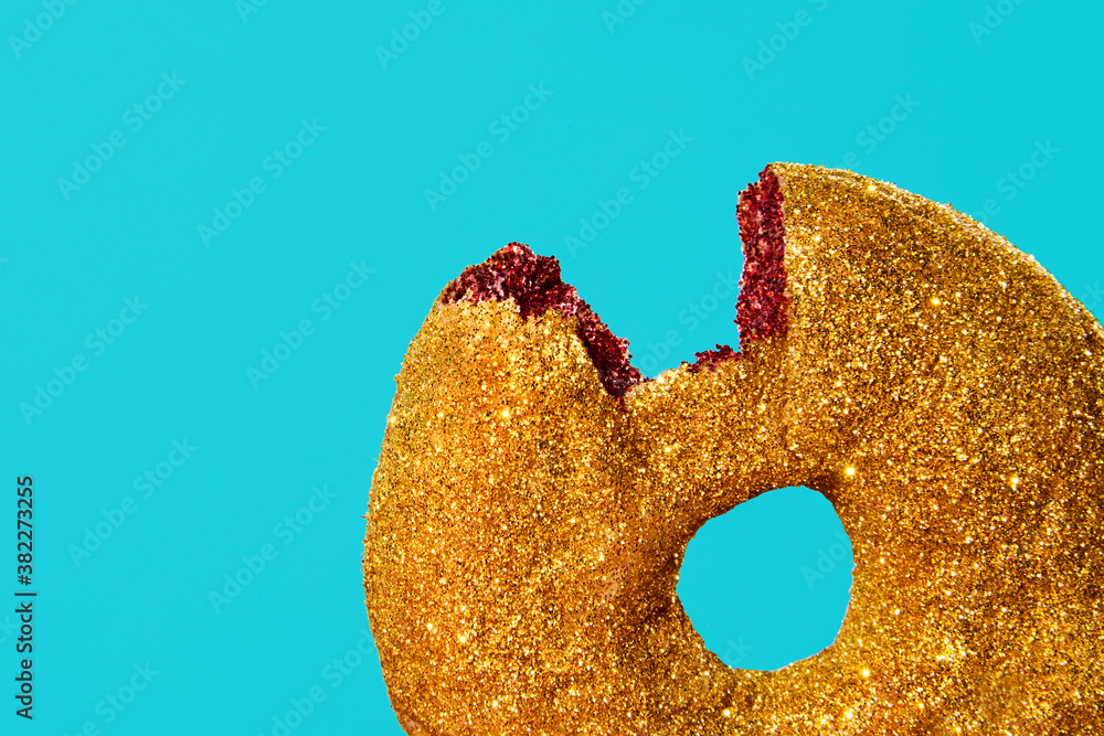 golden glitter donut Stock Photo | Adobe Stock