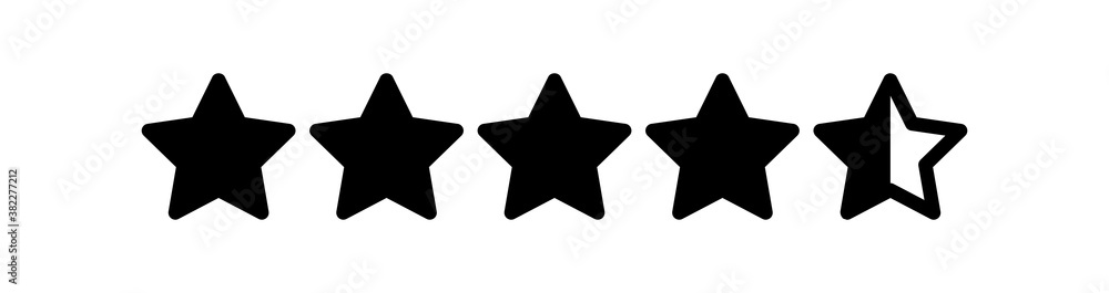 Four and a Half Stars Rating Vector illustration for any purposes ...